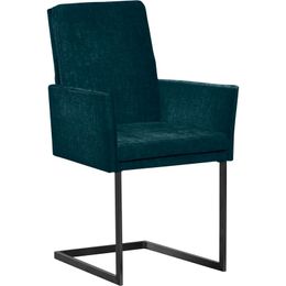 K+w Komfort & Wohnen K+W Komfort & Wohnen Armlehnstuhl &raquo;Kansas&laquo; () stabiles Hochkantrohr, Untergestell in Edelstahloptik oder schwarz blau B/H/T: 55cm x 96cm x 64cm, 