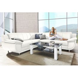 Ecksofa Trendmanufaktur, B:267cm H:85cm T:247cm, wei&szlig;, Microfaser PRIMABELLE (100% Polyester);Kunstleder SOFTLUX;Struktur (54% Polyacryl, 46%