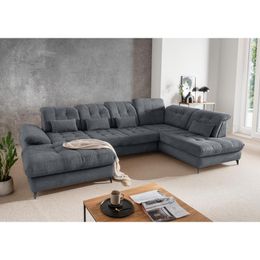 Home Affaire Ecksofa &raquo;Lazio, 358 x 216 cm, modern und bequem&laquo; Microfaser, L-Form, Bettfunktion, Nierenkissen, Verstellungen grau 100% Polyester B/H/T: