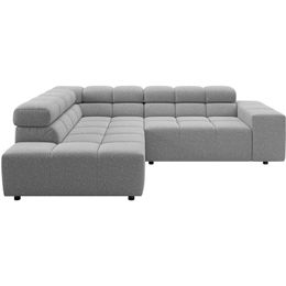Home Affaire Ecksofa &raquo;Ancona, Ecksofa, incl. Kopfteilverstellung, Breite 249 cm, L-Form&laquo; wahlweise elektrische Sitztiefenverstellung grau 100% 