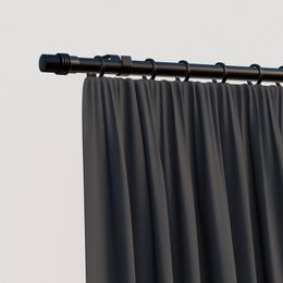 Indeko Gardinenstange &raquo;Zylinder&laquo; &Oslash; 16 mm 1 l&auml;ufig-l&auml;ufig Wunschma&szlig;l&auml;nge schwarz Eisen B/L: 260cm &Oslash; 16mm, 1 Stk., 1 l&auml;ufig