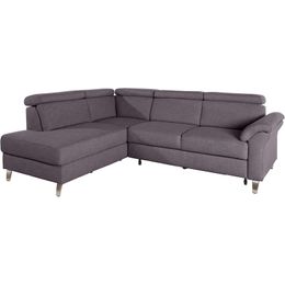 Sit & More sit&more Ecksofa &raquo;Arngast L-Form&laquo; inklusive Kopfteilverstellung und Federkern grau B/H/T: 245cm x 84cm x 194cm, Struktur, Ottomane links,mit 