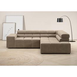 Home Affaire Ecksofa &raquo;Ancona, Ecksofa, incl. Kopfteilverstellung, Breite 249 cm, L-Form&laquo; wahlweise motorische Sitztiefenverstellung, B/T(H: 249/215/70