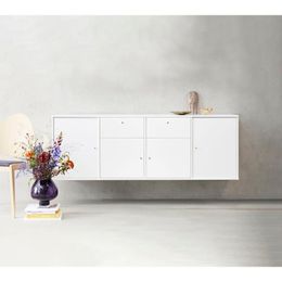 Sideboard &raquo;Mistral, Hochwertig Schrank, h&auml;ngend/stehend montierbar&laquo; mit T&uuml;ren und Schubladen, B: 177 cm, anpassungsbar Designm&ouml;bel wei&szlig; B/H/T: 177cm x