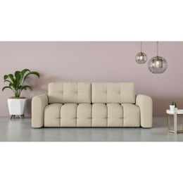 OTTO home 3-Sitzer &raquo;Manilla, wahlweise mit Bettfunktion, B/T/H 265/117/91 cm&laquo; mit Wellenunterfederung, in verschiedenen Materialien und Farben grau 