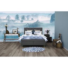 Home Affaire Boxspringbett &raquo;Nordica&laquo; inkl. Topper, auch in &Uuml;berl&auml;nge 200/220 cm grau Struktur (100% Polyester) Struktur, Liegefl&auml;che B/L: 140cm x 