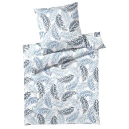 Elegante Bettw&auml;sche &raquo;Palm&laquo; 2 Stk. angenehmes Hautgef&uuml;hl blau Satin, Obermaterial: 50% Baumwolle, 50% Viskose B/L: 135cm x 200cm, 1 Stk., 1 Stk., Satin, B/L: 