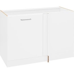 KOCHSTATION Eckunterschrank &raquo;KS-Visby&laquo; wei&szlig; B/H/T: 120cm x 82cm x 60cm