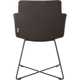 W.Schillig Armlehnstuhl &raquo;jakob&laquo; () mit Drahtrohrgestell in Schwarz pulverbeschichtet braun Chenillegewebe V34 (52% Polyester, 38% Baumwolle, 10% 