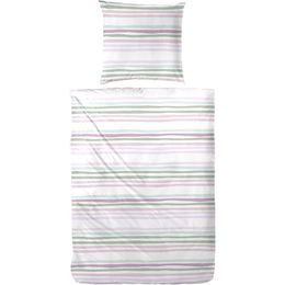 Primera Bettw&auml;sche &raquo;Perkal Bettw&auml;sche Bingo&laquo; 2 Stk. mit kr&auml;ftigen Streifen lila Perkal, Obermaterial: 100% Baumwolle B/L: 155cm x 220cm, 1 Stk., 1 Stk., 