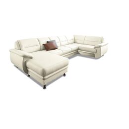 Sit & More sit&more Wohnlandschaft &raquo;Mailand U-Form, B: 312 cm&laquo; optional Schlaffunktion wei&szlig; NaturLEDER (echtes Rindleder)/Korpus passendes Kunstleder Softlux ;