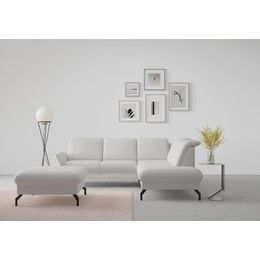 Sit & More sit&more Ecksofa &raquo;Fashion L-Form&laquo; wahlweise mit Kopfteilverstellung und Vorziehsitz, motorisch grau B/H/T: 250cm x 84cm x 207cm, Soft clean, Ottomane 