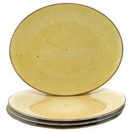 Creatable Steakteller &raquo;Vintage Nature, Teller Set, 4-tlg.&laquo; Naturverbundenes Design, Vielseitig einsetzbar gelb Porzellan 30,5cm