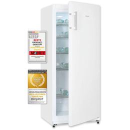 Exquisit Getr&auml;nkek&uuml;hlschrank 5 robuste Gitterablagen zur Lagerung von Flaschen oder Getr&auml;nkekisten &raquo;GKS29-V-H-280E weiss&laquo; 145,5 cm hoch 60 cm breit 