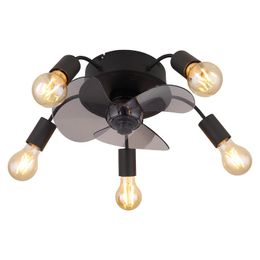 Globo LIGHTING Deckenleuchte &raquo;ALISHA&laquo; E27 1 Stk. Ventilator / Wohnbereich / Schlafzimmer / rund / schwarz / 3 Fl&uuml;gel schwarz 1 Stk.