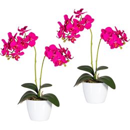 Kunstpflanze Creativ green, B:11cm H:50cm T:11cm &Oslash;:11cm, lila, Kunststoff, Polyester, Badezimmer, Kunstpflanzen, "Phalaenopsis"
