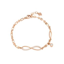 Amor Damen Armband &raquo;Infinity/Unendlichkeitsschleife&laquo; mit Zirkonia (synth.) rosa 19cm, Silber 925 (Sterlingsilber)