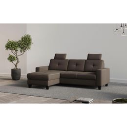 Ecksofa OTTO HOME, B:239cm H:91cm T:164cm, braun, 90% Polyester 10% Polyamid, Wohnzimmer, Sofas, "Varese", wahlweise mit Schlaffunktion und Bettkasten