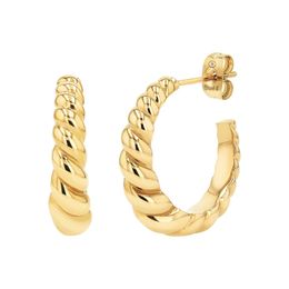 Tom Tailor Damen Paar Creolen, Edelstahl, gold, Edelstahl, Ohrringe