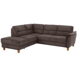 Ecksofa Home Affaire, B:236cm H:89cm T:212cm, braun, 100% Polyester;Struktur (100% Polyester);Luxus-Microfaser in Lederoptik (100% Polyester),