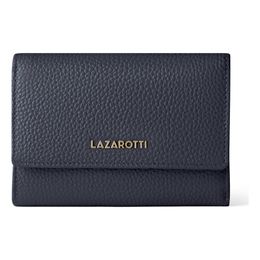 LAZAROTTI Damen Geldb&ouml;rse "Bologna Leather XL Geldb&ouml;rse mit Zip-Around Fach Leder 14 cm", blau, Leder, Kleinlederwaren
