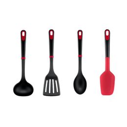 Tefal Kochbesteck-Set &raquo;Ingenio+&laquo; Silikon-Sicherheitsring, hitzebest&auml;ndig bis 230&deg;C, sp&uuml;lmaschinenfest schwarz Nylon, Silikon Einheitsgr&ouml;&szlig;e