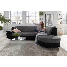 Trendmanufaktur Ecksofa &raquo;Rondo 3, zeitlos & bequem, Materialmix, L-Form, Breite 265cm&laquo; wahlweise mit Federkern f&uuml;r mehr Komfort, wahlweise mit 