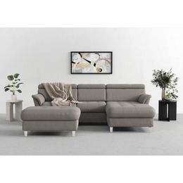 Sit & More sit&more Ecksofa &raquo;Marano L-Form&laquo; inklusive Kopfteilverstellung, optional Schlaffunktion & Bettkasten grau 100% Polyester B/H/T: 257cm x 166cm, Luxus-