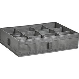 zeller PRESENT Organizer "12 F&auml;cher", B:44cm H:11cm T:34cm, grau, B&uuml;ro, Aufbewahrungsboxen, Aufbewahrungsbox, faltbar, f&uuml;r W&auml;sche