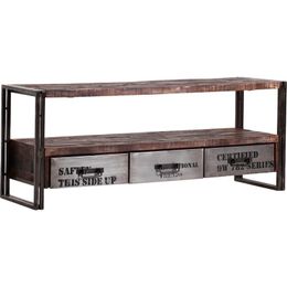 GUTMANN FACTORY TV-Board braun Massivholz, Metall B/H/T: 150cm x 60cm x 45cm, Mango