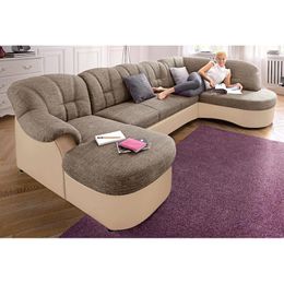 DOMO collection Wohnlandschaft &raquo;FLORES 293x180x86 cm, hochwertig, komfortabel, U-Form&laquo; wahlw. mit Bettfunktion, wahlw. mit Federkern, Unser 