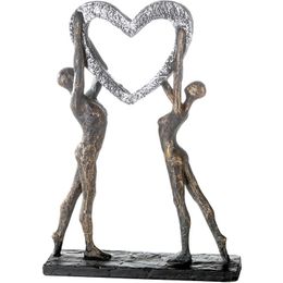 Casablanca by Gilde Dekofigur &raquo;Skulptur Victory&laquo; Dekoobjekt, H&ouml;he 37 cm, mit Herz, mit Spruchanh&auml;nger, Wohnzimmer braun Polyresin B/H/T: 26cm x 37cm x