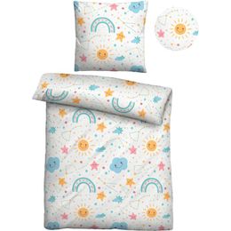 Biberna Kinderbettw&auml;sche &raquo;Lian&laquo; 2 Stk. hautfreundlich, k&uuml;hlend, mit Rei&szlig;verschluss, ganzj&auml;hrig einsetzbar beige Linon, Obermaterial: 100% Baumwolle B/L: 135cm