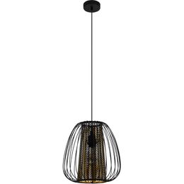 Eglo H&auml;ngeleuchte &raquo;CURASAO Pendellampe, Stahl und Textil, E27, IP20, Esstischlampe, Lampe&laquo; E27 1 Stk. Elegante H&auml;ngelampe f&uuml;r Esszimmer, K&uuml;che oder 