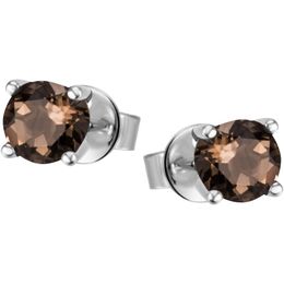 Firetti Damen Paar Ohrstecker &raquo;Schmuck Geschenk Gold 375 Gold 585 Ohrschmuck Ohrringe Solit&auml;r&laquo; mit unterschiedlichen Edelsteinen braun 5mm, Wei&szlig;gold 