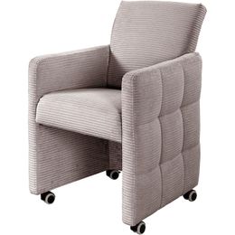 exxpo - sofa fashion Esszimmersessel &raquo;Barista, Loungesessel auf Rollen mit hoher Bodenfreiheit&laquo; Barista Clubsessel auf Rollen mit schmalen Armlehnen, 