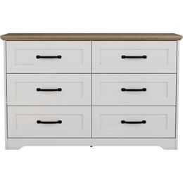 OTTO home Schubkastenkommode &raquo;Emmilia Sideboard Schubladenschrank W&auml;scheschrank im Landhaus Design&laquo; Scandi Design mit 6 Schubladen f&uuml;r viel Stauraum 