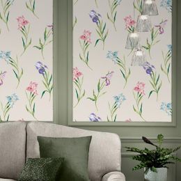 Laura Ashley Vliestapete &raquo;Hawling Irises Soft Natural&laquo; gebl&uuml;mt glatt 10mx52cm (ca. 5m2) beige Vlies B/L: 0,52m x 10m, Rollen: 1