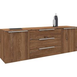 borchardt M&ouml;bel borchardt M&ouml;bel Sideboard &raquo;Oliva, h&auml;ngend oder stehend mit Metallgriffen&laquo; Breite 166 oder 200cm, 2 T&uuml;ren 3 Schubf&auml;cher braun Spanplatte B/H/T: 166cm x