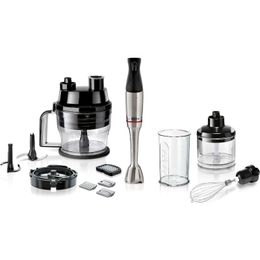Bosch Stabmixer &raquo;ErgoMaster Serie 6 MSM6M8X1, 4 Klingen, Mixfu&szlig; Edelstahl, schwarz&laquo; 1200 W W&uuml;rfelschneider, Zerkleinerer, Schneebesen, 10 J 