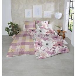Primera Bettw&auml;sche &raquo;Feinbiber-Bettw&auml;sche&laquo; 2 Stk. samtweich und nat&uuml;rlich aus reiner Baumwolle lila Feinbiber, Obermaterial: 100% Baumwolle B/L: 135cm x 200cm,