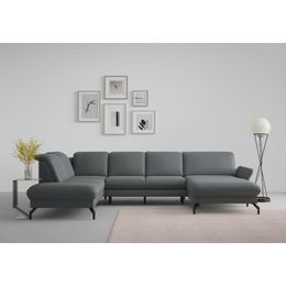 Sit & More sit&more Wohnlandschaft &raquo;Fashion U-Form&laquo; wahlweise mit Kopfteilverstellung, Vorziehsitz, motorisch, Metallf&uuml;&szlig;e grau B/H/T: 338cm x 84cm x 207cm, Luxus