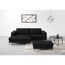 DOMO collection Ecksofa &raquo;Modica kompakt und elegant, Breite 244, L-Form&laquo; Auch in Cord, Fu&szlig;h&ouml;he passend f&uuml;r g&auml;ngige Saugroboter! grau 100% Polyester B/