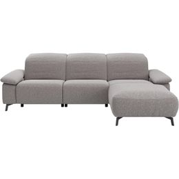 Musterring Ecksofa &raquo;MR 370, intelligenter Komfort im modernen Design&laquo; Optionale Relaxfunktion, flexible Kopfteile & klappbare Armlehnen grau 100% Polyester B/H/T