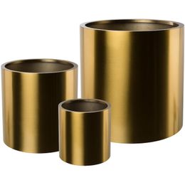 Creativ home &Uuml;bertopf &raquo;&Uuml;bertopf&laquo; im minimalistischen Design gold Edelstahl &Oslash; 40cm