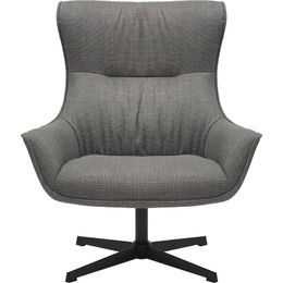 Salesfever Drehsessel &raquo;Drehsessel f&uuml;r stilvolles Sitzen&laquo; Sitzfl&auml;che mit Taschenfederkern grau Strukturstoff (100% Polyester), Metall Strukturstoff, 