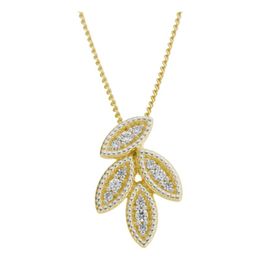 Firetti Damen Kettenanh&auml;nger &raquo;Schmuck Geschenk Gold 333 Halsschmuck Anh&auml;nger Bl&auml;tter bicolor&laquo; mit Brillanten gold 0,08 P2 = erkennbare Einschl&uuml;sse, 