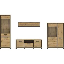 FORTE Wohnwand &raquo;Trondheim&laquo; Set, 4 Stk. tlg. schwarz B/H/T: 344,2cmcm