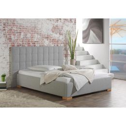 Maintal Polsterbett &raquo;Cueno&laquo; mit und ohne Matratze in 2 Ausf&uuml;hrungen, Steppung mit Knopfheftung grau Strukturstoff (100% Polyester) Liegefl&auml;che L&auml;nge B: 200cm 