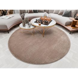OCI DIE TEPPICHMARKE Teppich &raquo;BELLEVUE, auch als L&auml;ufer und in Rund&laquo; rund 20 mm H&ouml;he hochwertiger dichter Hochflor, Shaggy, Langflor, Wohnzimmer beige